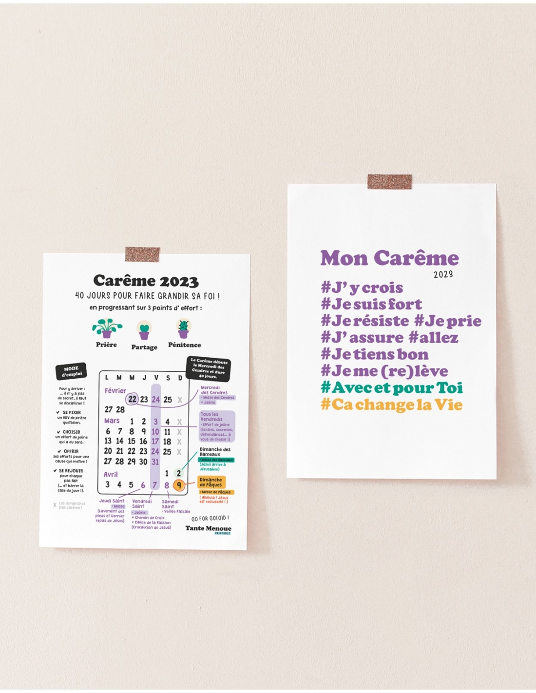 Dates de Carême 2023 pour le bureau - Tante Menoue PRINTABLE Dates de Carême 2023 pour le bureau - Tante Menoue PRINTABLE